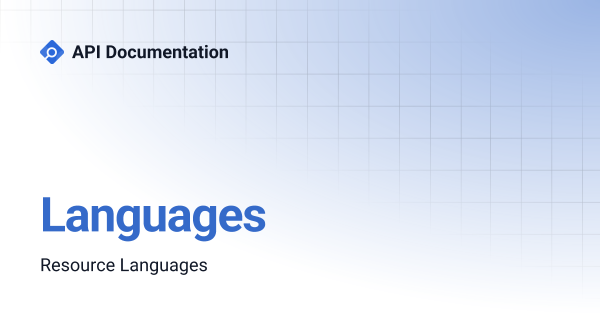 Languages | API Documentation